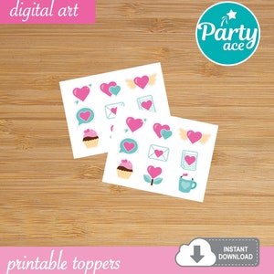 Saint Valentine's Day Printable Cupcake Toppers, Gift Tags or Stickers ...