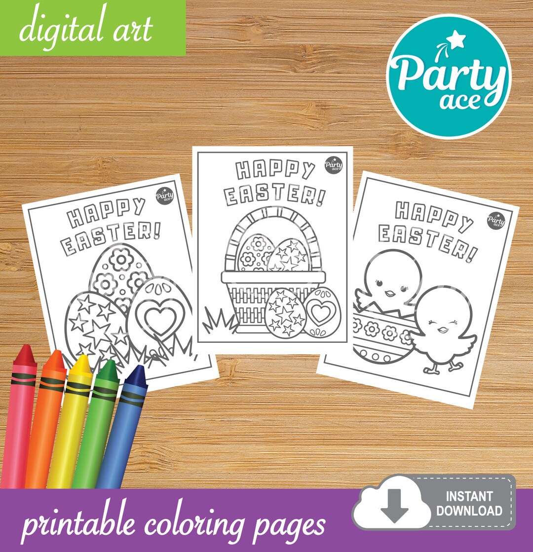 Happy Easter Coloring Printable Pages for Kids for Learning Activities ...