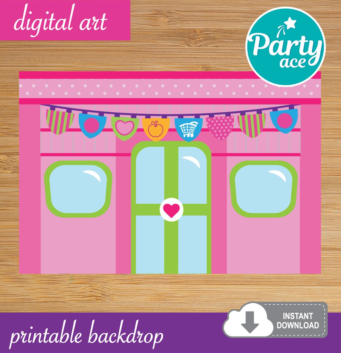 Shopkins Shop Printable Backdrop Background Shoppies Shoppers | Etsy