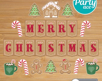 Gingerbread Banner Christmas Garland Decoration - Etsy