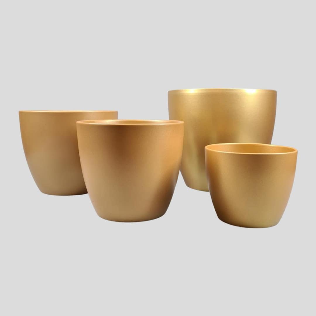 Gold Shimmer Ceramic Planter - Etsy