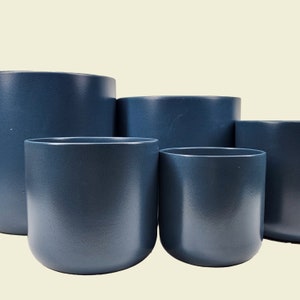 Navy Ceramic Planter / House Plant Pot / Various Sizes 10-26cm - Etsy UK