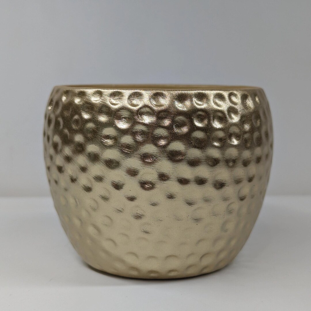 Dimple Bubble Ceramic Planter Gold 9cm Plant Pot - Etsy UK