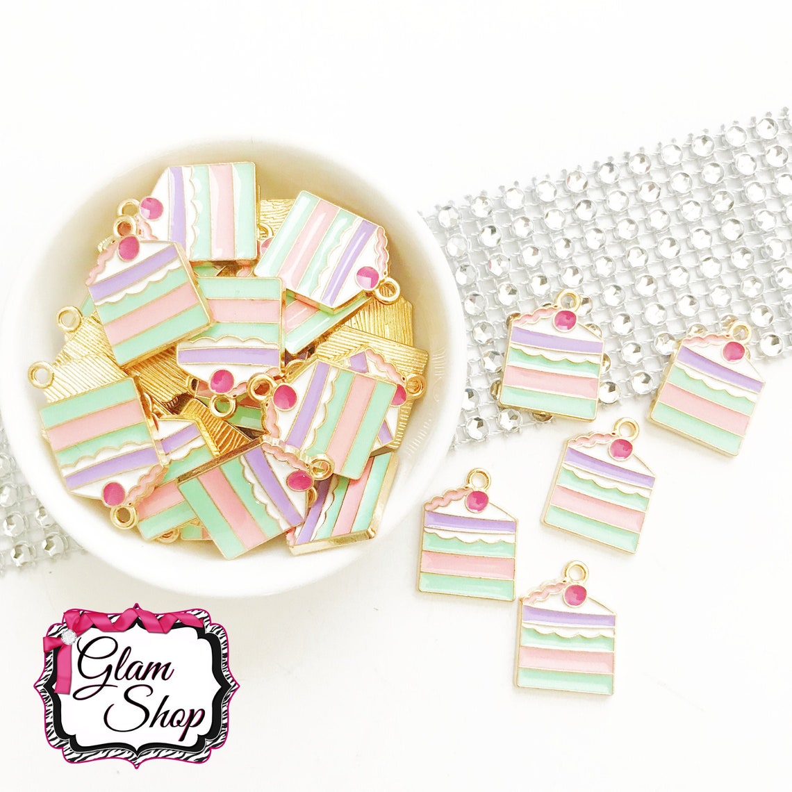 Birthday Cake Charms Set of 5 Size 22mm Kawaii Charm - Etsy