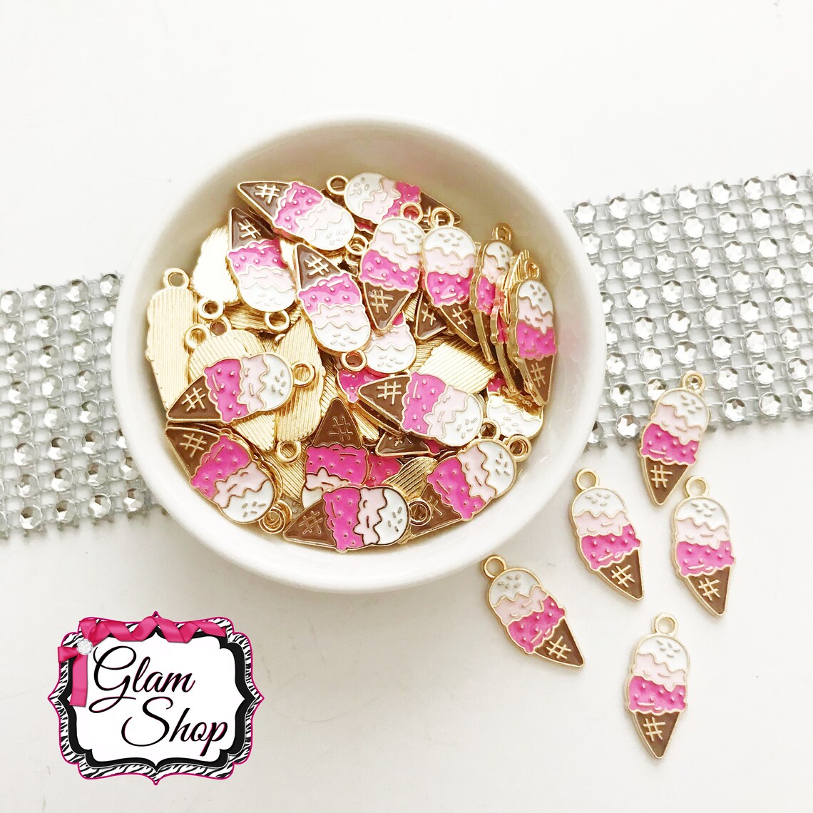 Ice Cream Charms Set of 5 Size 19mm Kawaii Charm - Etsy