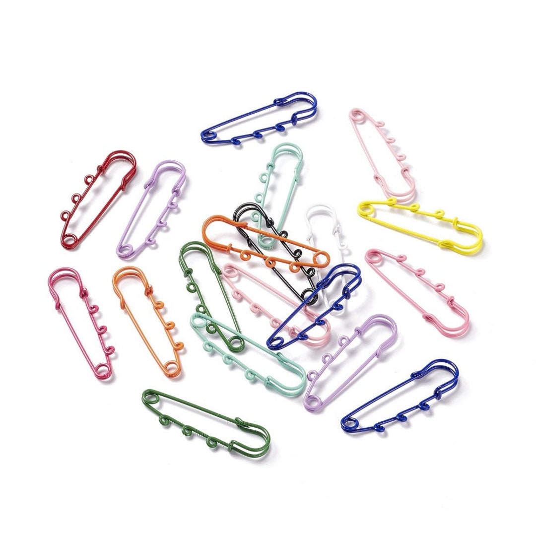 Spray Painted Iron Saftey Pin W/ Loops Pack of 10 , Size 59.5 X 18 X 5 ...