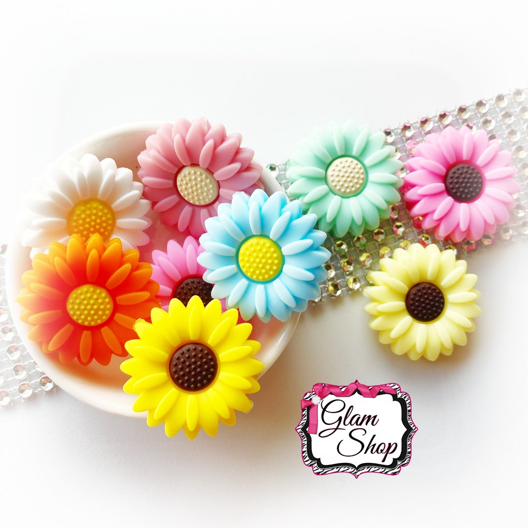 Silicone Focal Beads SUNFLOWER Focal Bead for Beadable Pens, Keychains ...