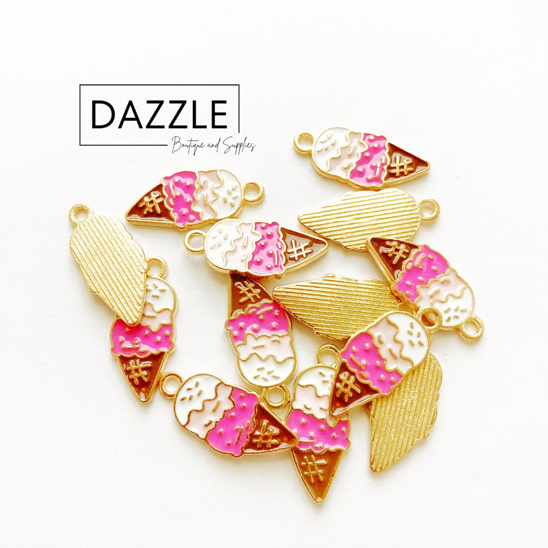 Ice Cream Charms Set of 5 Size 19mm Kawaii Charm, Birthday Charms ...