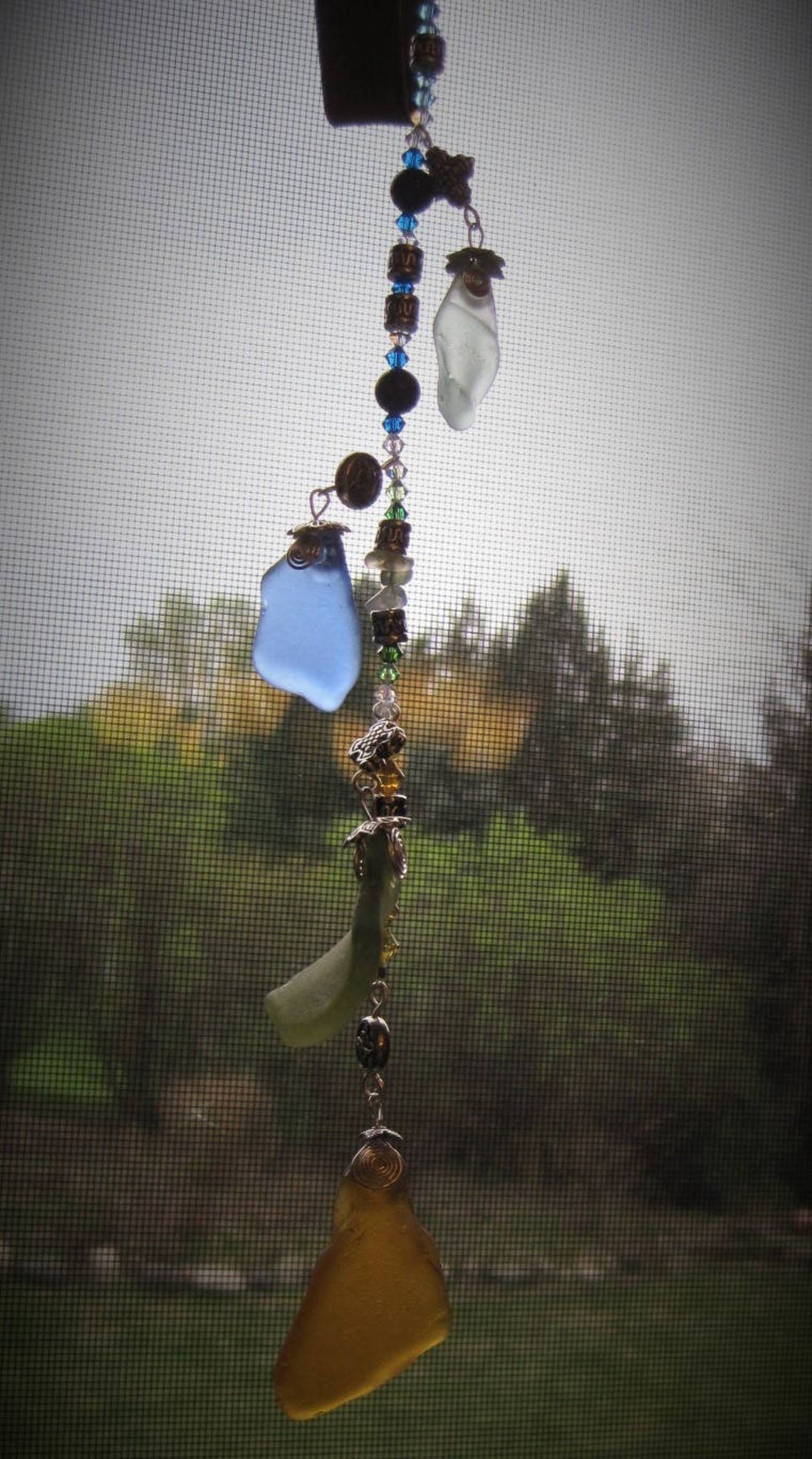 Genuine Sea Glass Sun Catcher With Sea Glass in Four Colors (611), Sea ...