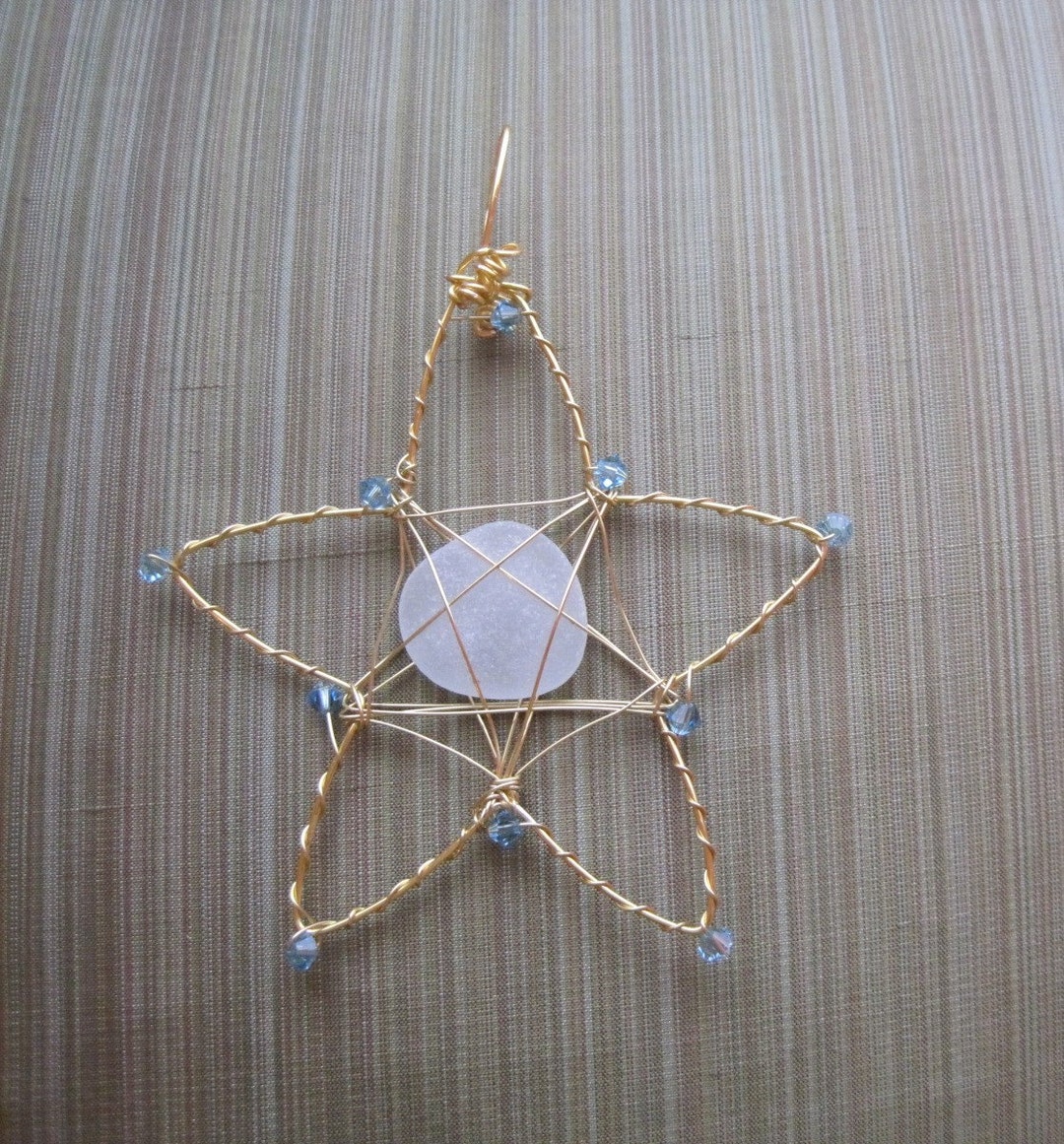 Item 398, Genuine Sea Glass Wire Wrapped Star Ornament - Etsy