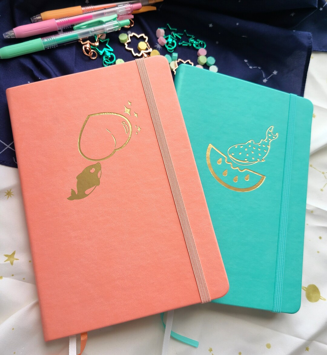 A5 Notebook: Peach Killer Whale || Watermelon Whale Shark - Etsy