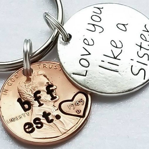Best Friend Keychain Set Gifts for Bestie Besties - Etsy