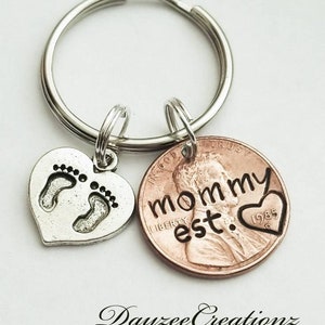 Personalized Mommy Penny Keychain New Mommy Mother's Day - Etsy