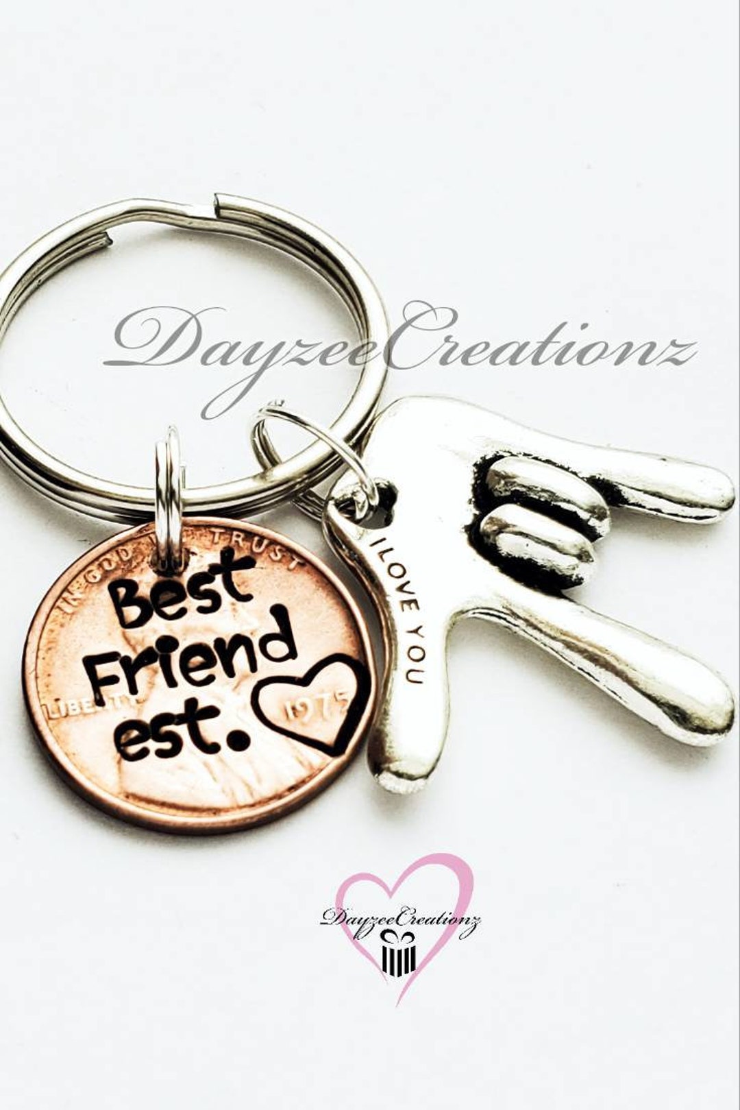 Custom Personalized Besties Penny Keychain Best Friend Gift - Etsy