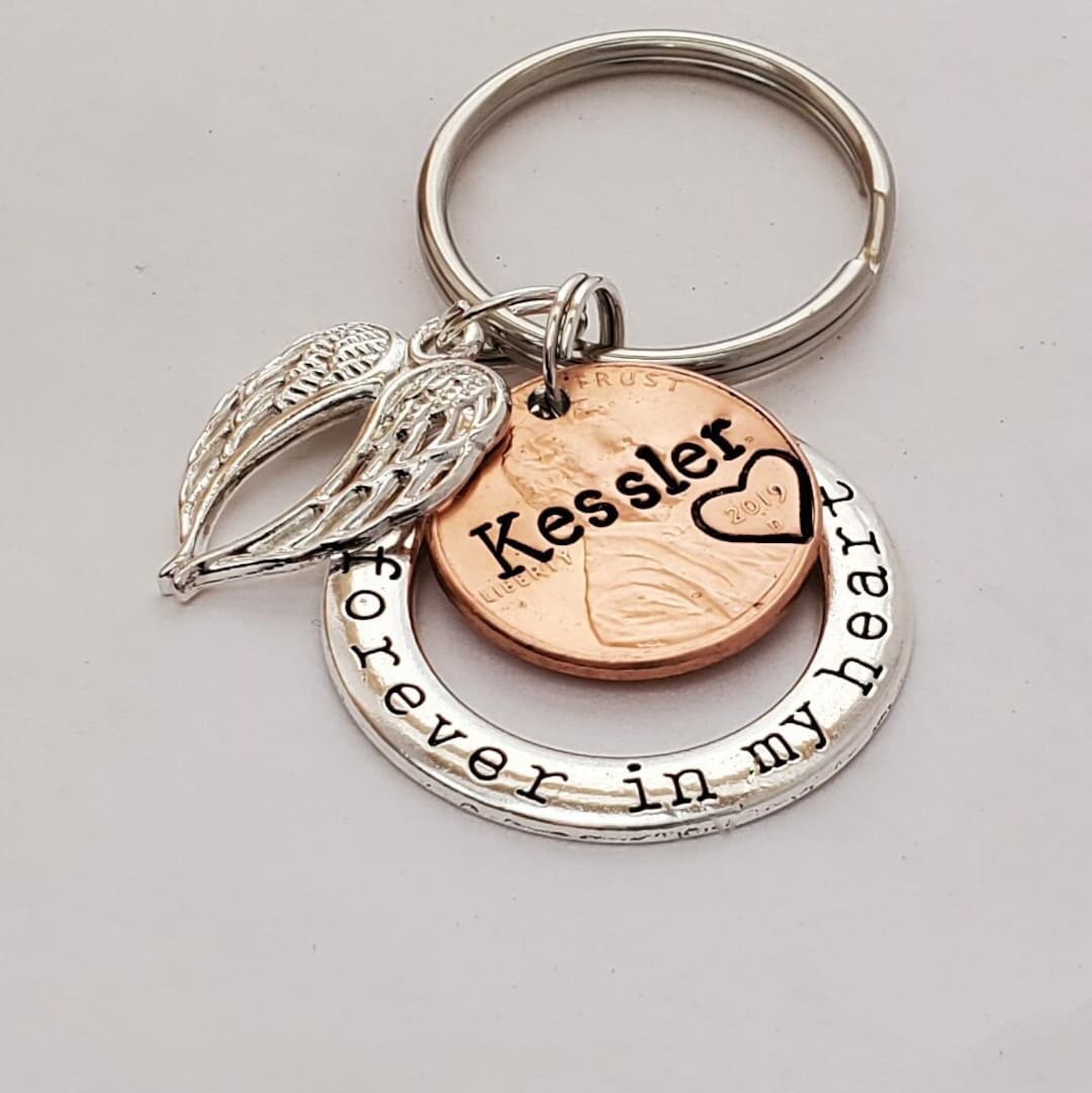 Personalized Memorial Gift | Penny From Heaven Keychain | Loss of Loved ...