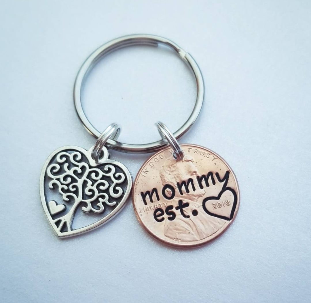 Personalized Mommy Penny Keychain Mom Gift New Mommy - Etsy