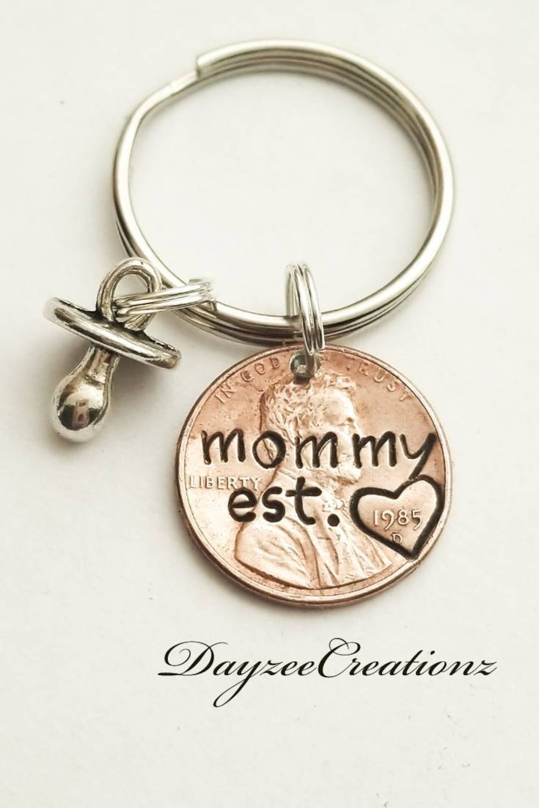 Custom Personalized Mommy Penny Keychain. New Mommy, Mother's Day Gift ...