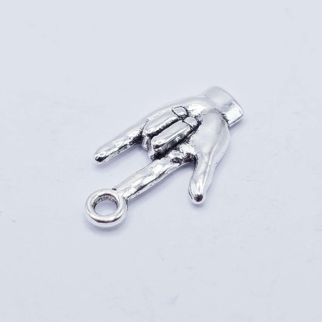 ASL , Sign Language I Love You Charm. Penny Keychain Add-on. NOT for ...