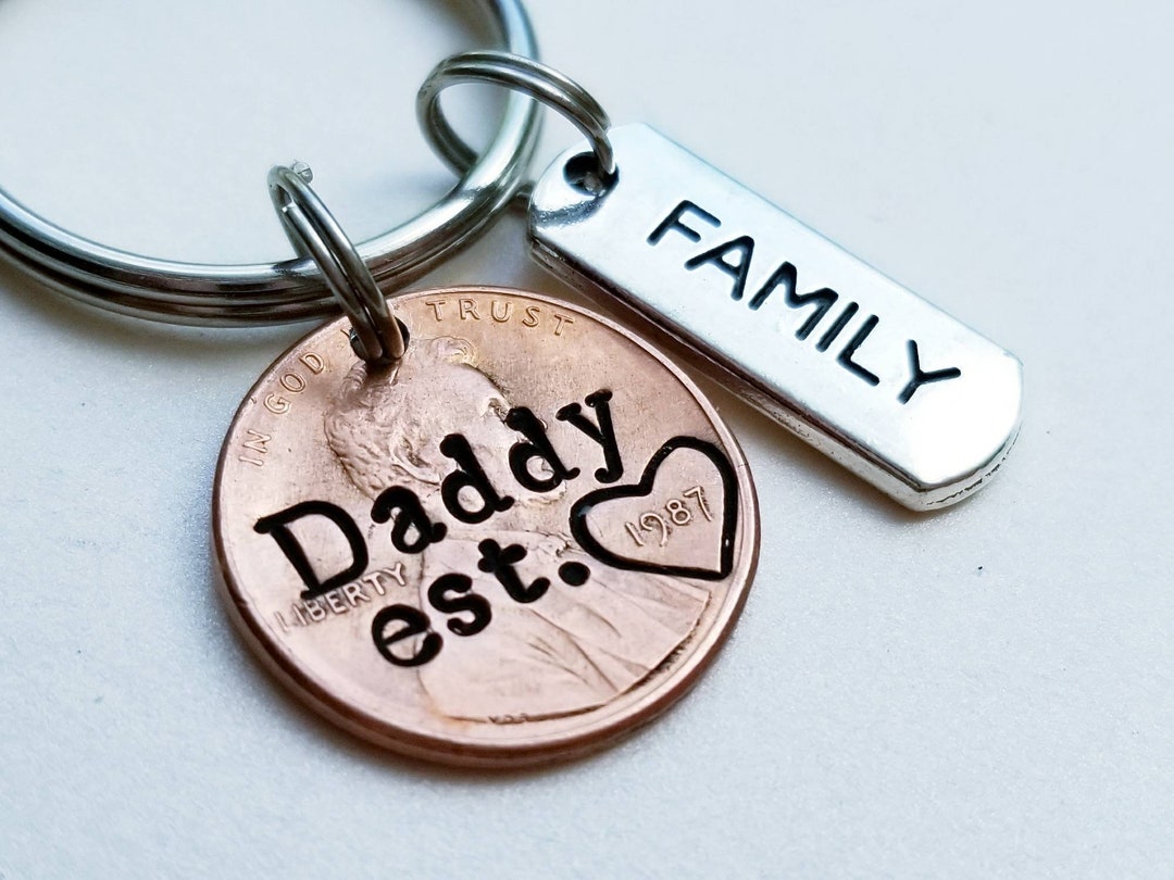 Personalized Daddy Penny Keychain. New Daddy Gift Dad - Etsy