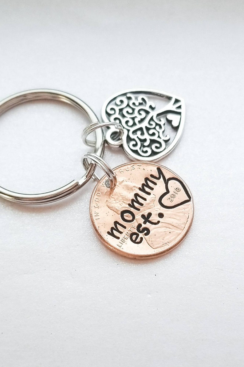 Personalized Mommy Penny Keychain Mom Gift New Mommy | Etsy