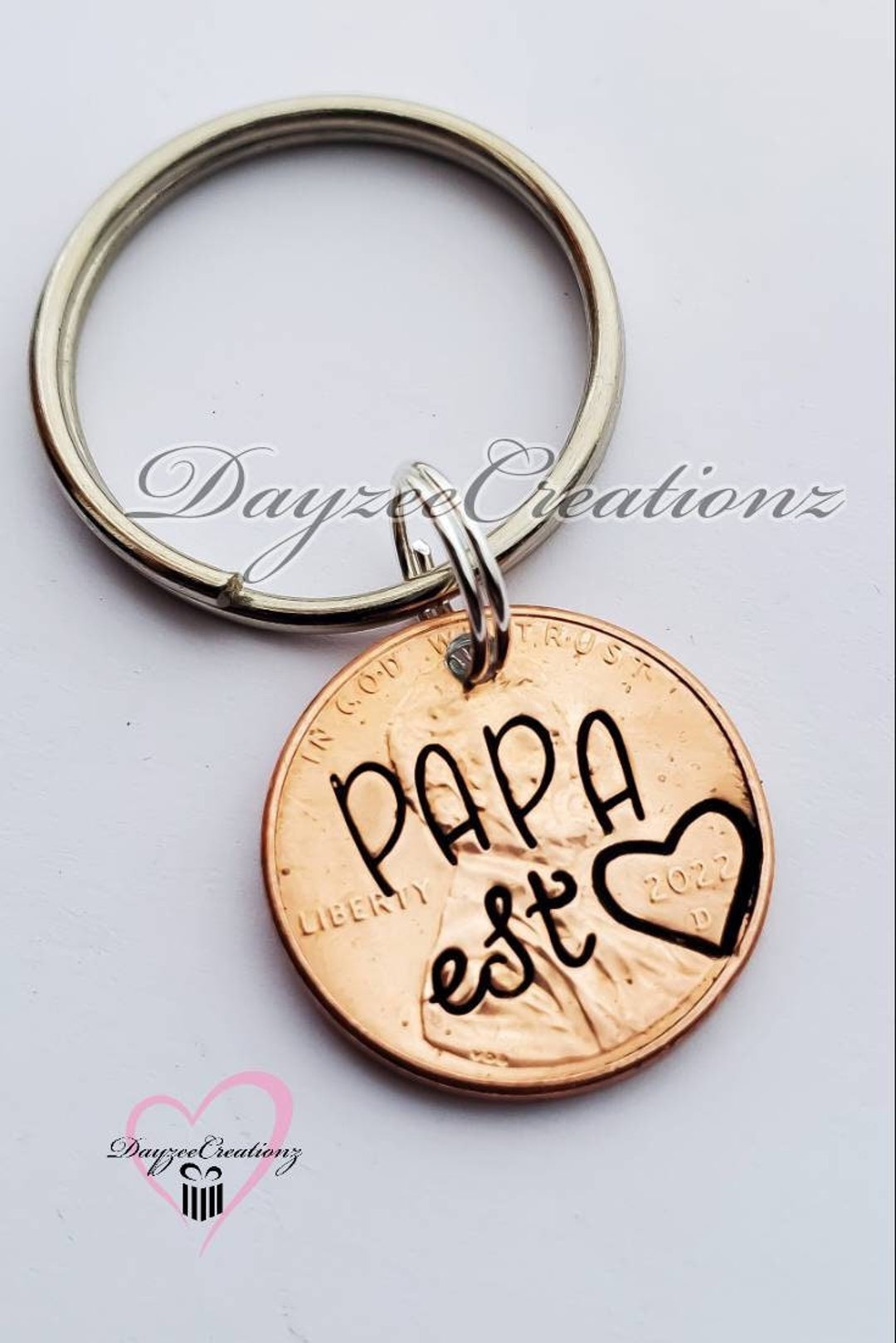 Personalized Grandfather Gift, Custom Penny Keychain, for Father's Day ...