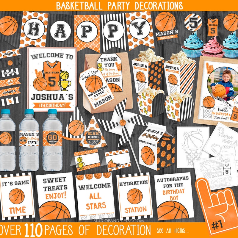 Basketball Party Decor - Etsy