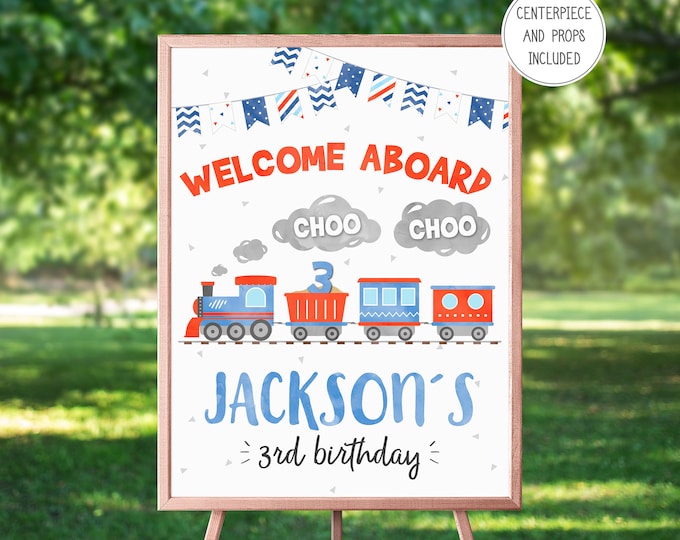 Train Welcome Sign, Personalized, Background, Banner, Poster Birthday ...