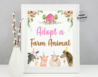 Adopt a Farm Animal Sign - Etsy