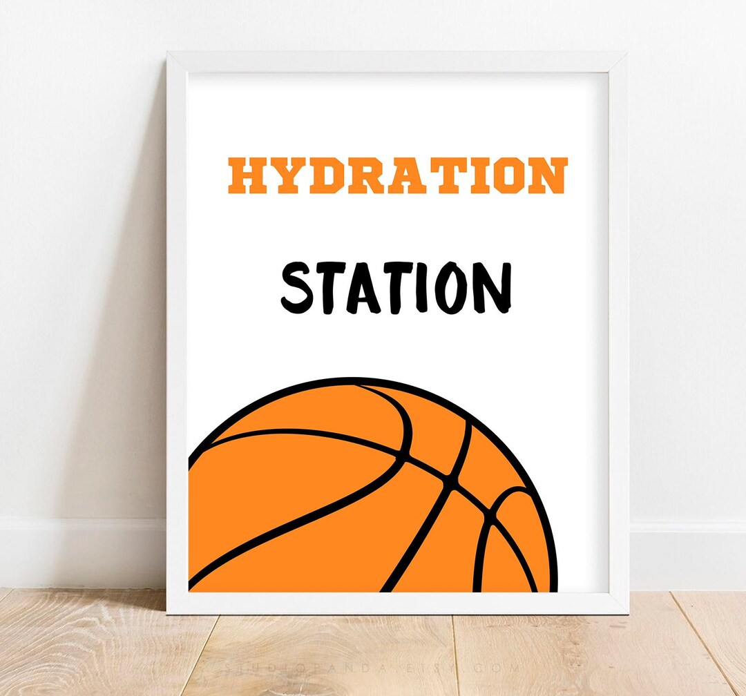 Basketball Hydration Sign, Instant Download, Basketball Decoration ...