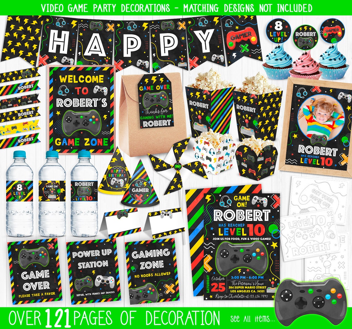 Video Game Activity and Coloring Pages Personalized Video - Etsy