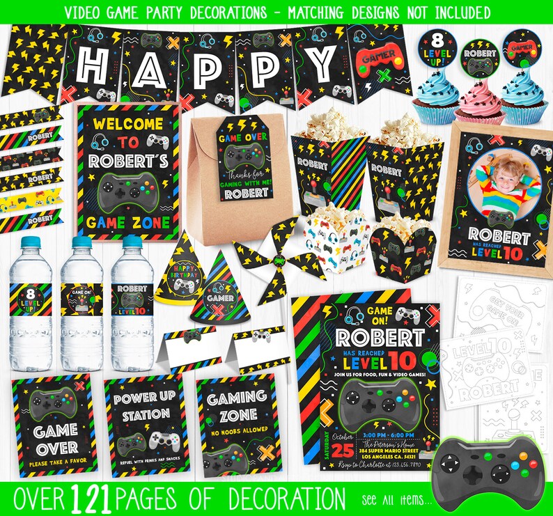 Video Game Activity and Coloring Pages Personalized Video - Etsy