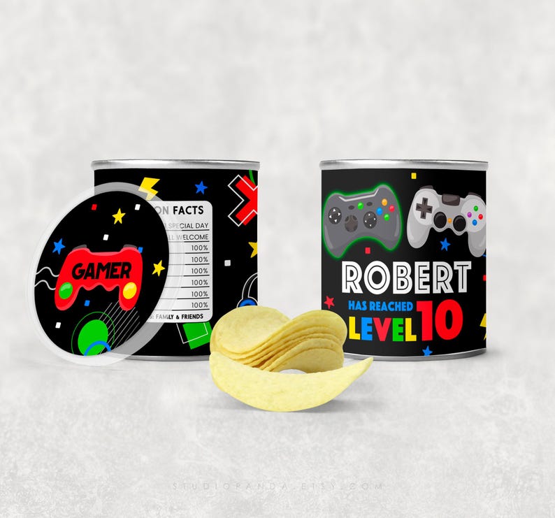 Video Game Chip Bag With Photo, Personalized, Video Game Wrapper, Video ...