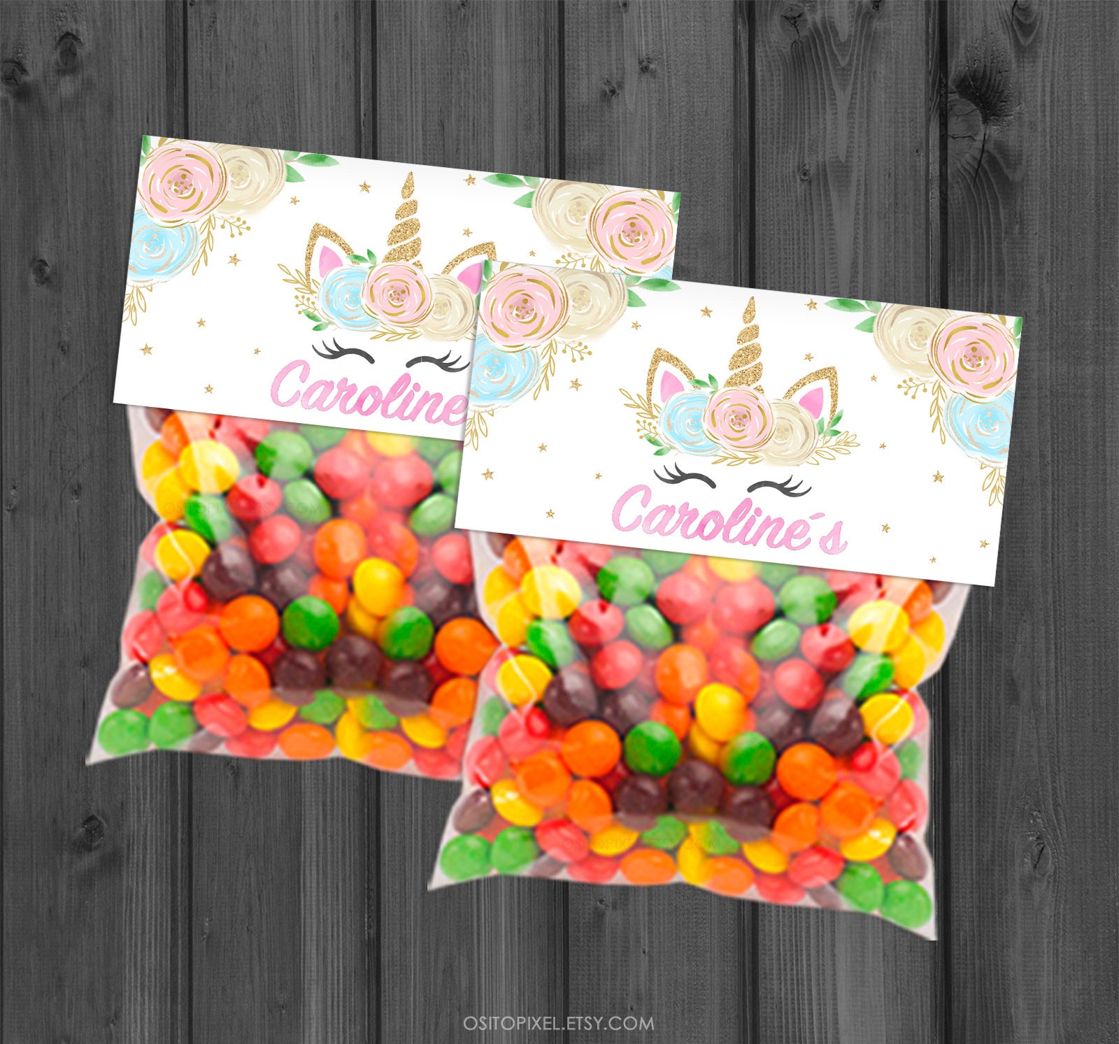 Unicorn Candy Bar Wrappers Personalized Kiss Hershey Party | Etsy