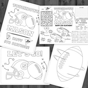 Football Activity and Coloring Pages, Personalized, Football Coloring ...