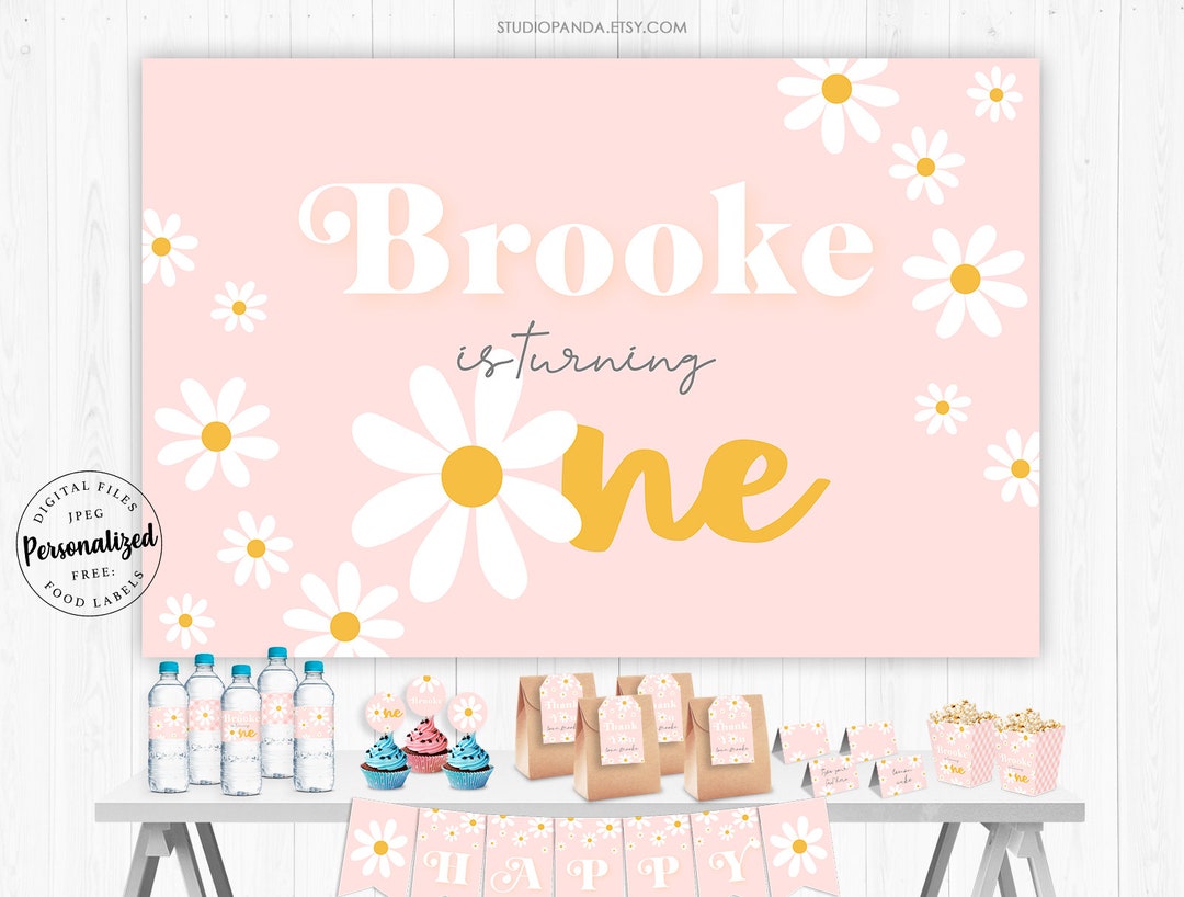 Daisy Flower Backdrop, Personalized, Daisy Decoration, Daisy Birthday ...