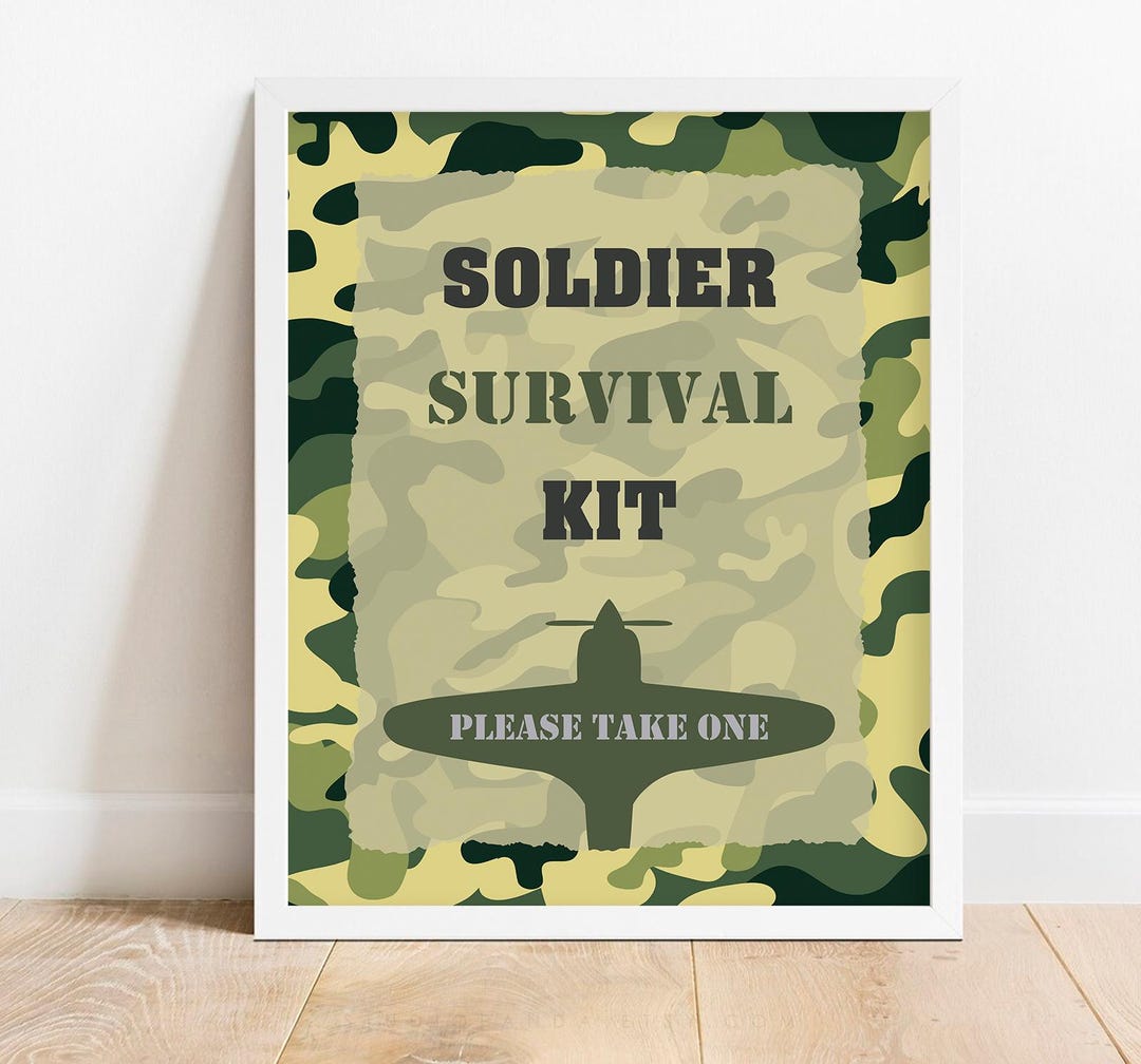 Soldier Survival Kit Take One Sign, Instant Download, Soldier Table ...