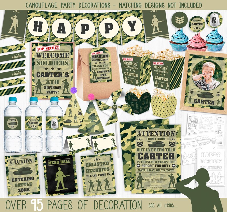 Camouflage Candy Wrappers Personalized Camo Bundle Army - Etsy