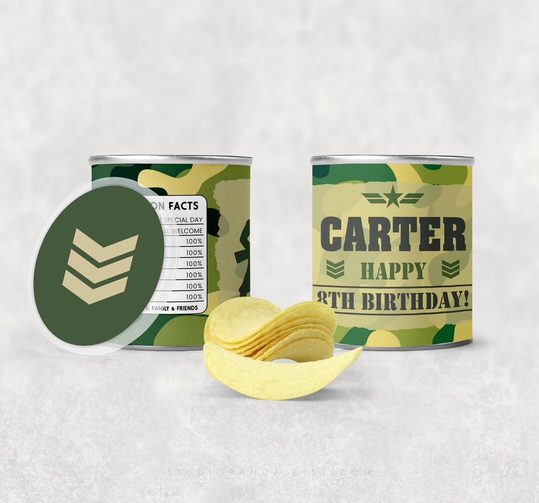 Soldier Mini Chips, Editable, Soldier Chip Tube Label, Soldier Wrapper ...