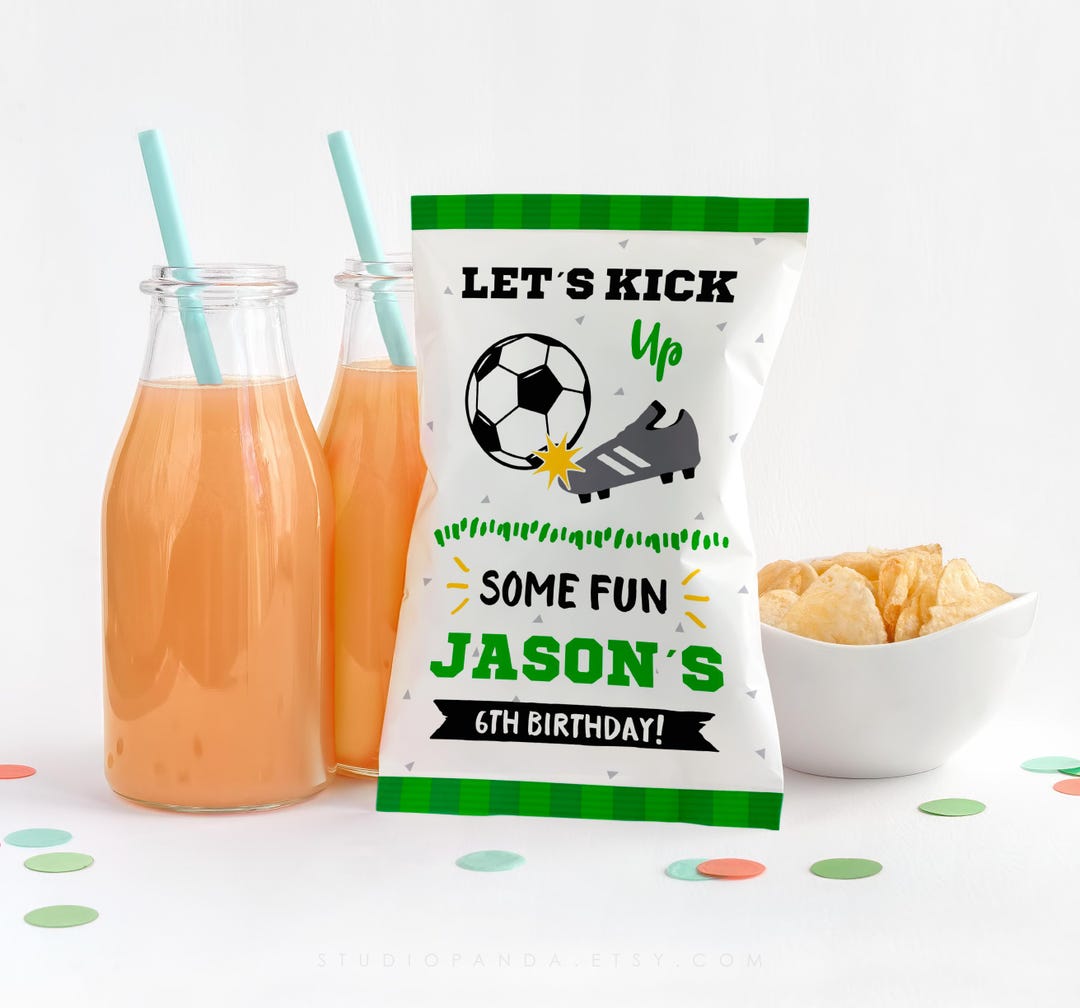 Soccer Chip Bag, Personalized, Soccer Label, Soccer Wrapper, Soccer ...