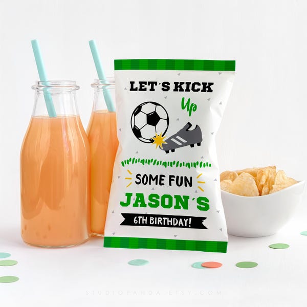 Soccer Chip Bag - Etsy