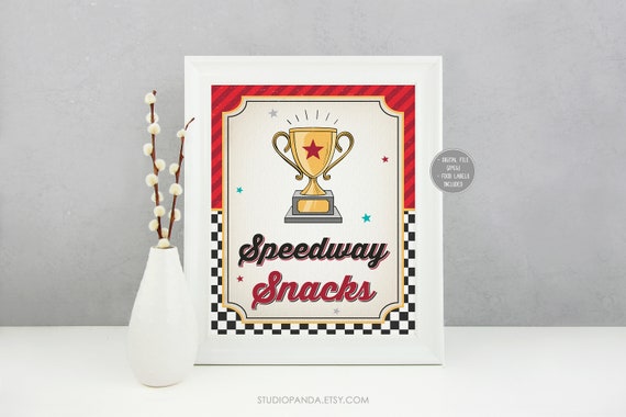 Speedway Snacks Sign Instant Download Race Car Sign Car | Etsy