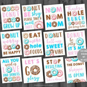 Donut Party Signs, Instant Download, Donut Decoration, Donuts Sign ...