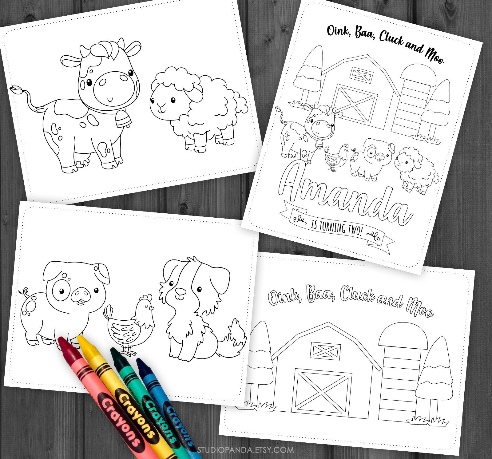 Farm Girl Activity and Coloring Pages Personalized Farm - Etsy
