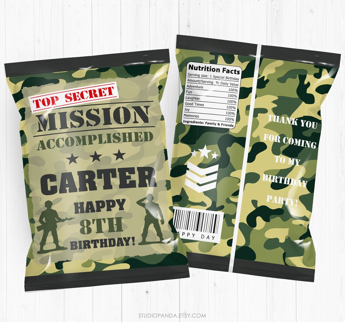 Camouflage Candy Wrappers Personalized Camo Bundle Army - Etsy