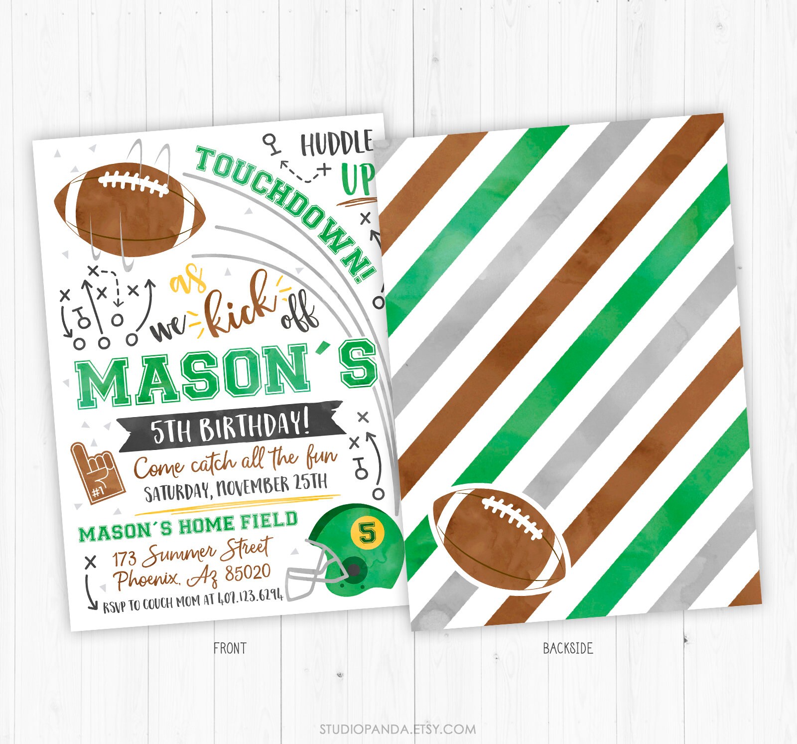 Football Invitation 1 Personalized Football Party Theme | Etsy