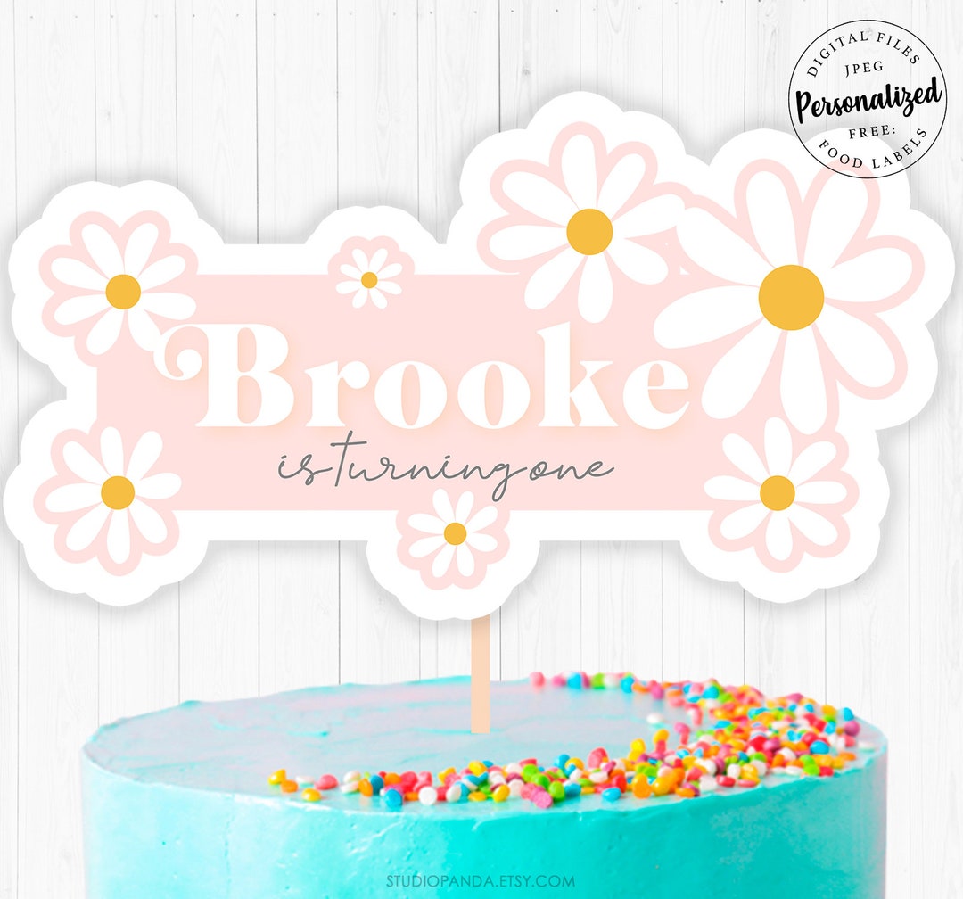 Daisy Flower Cake Topper, Personalized, Daisy Decoration, Daisy ...