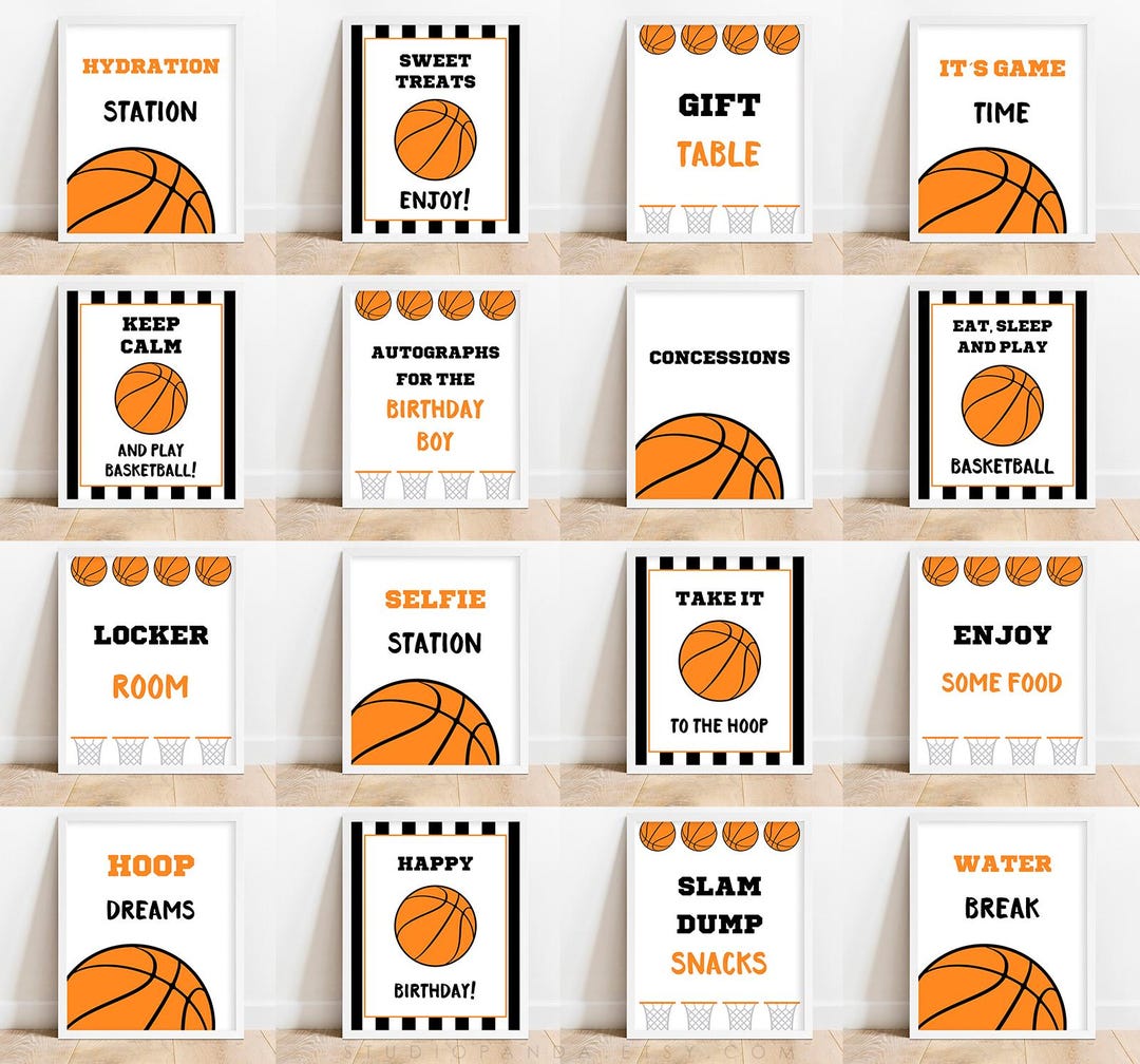 Basketball Signs, Instant Download, Basketball Wall Art, Basketball ...