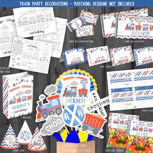 Train Water Bottle Labels, Personalized, Train Favors, Train Supplies ...