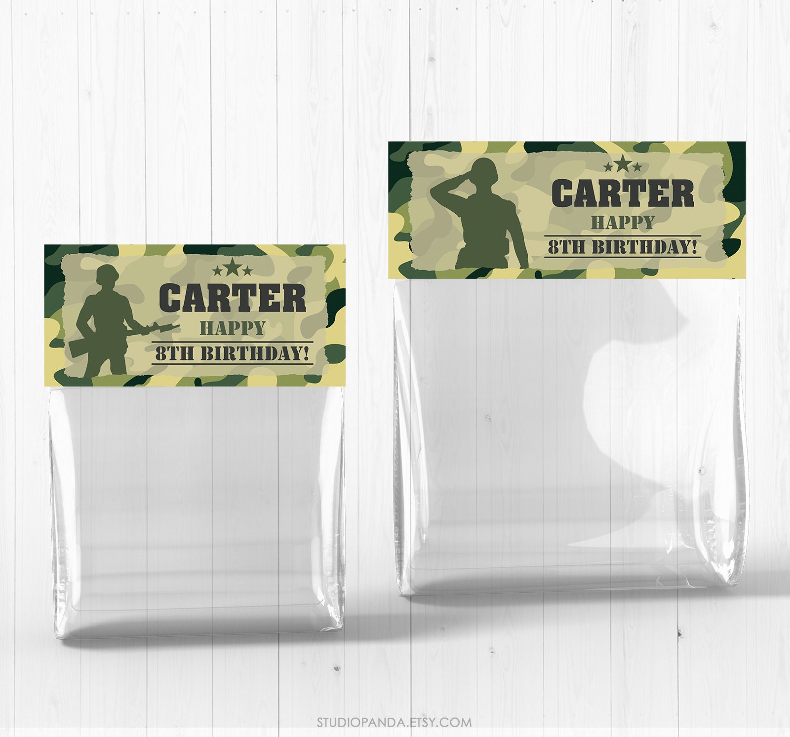 Camouflage Candy Wrappers Personalized Camo Bundle Army - Etsy