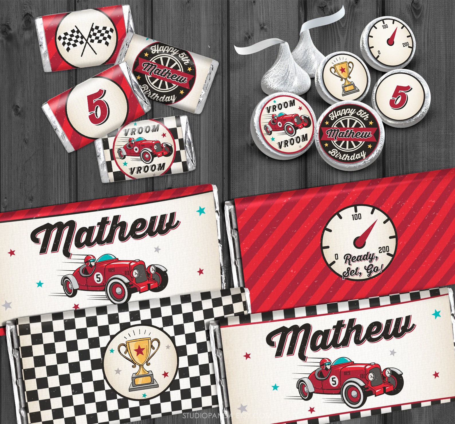 Race Car Candy Wrappers Personalized Car Wrappers Car Chip - Etsy